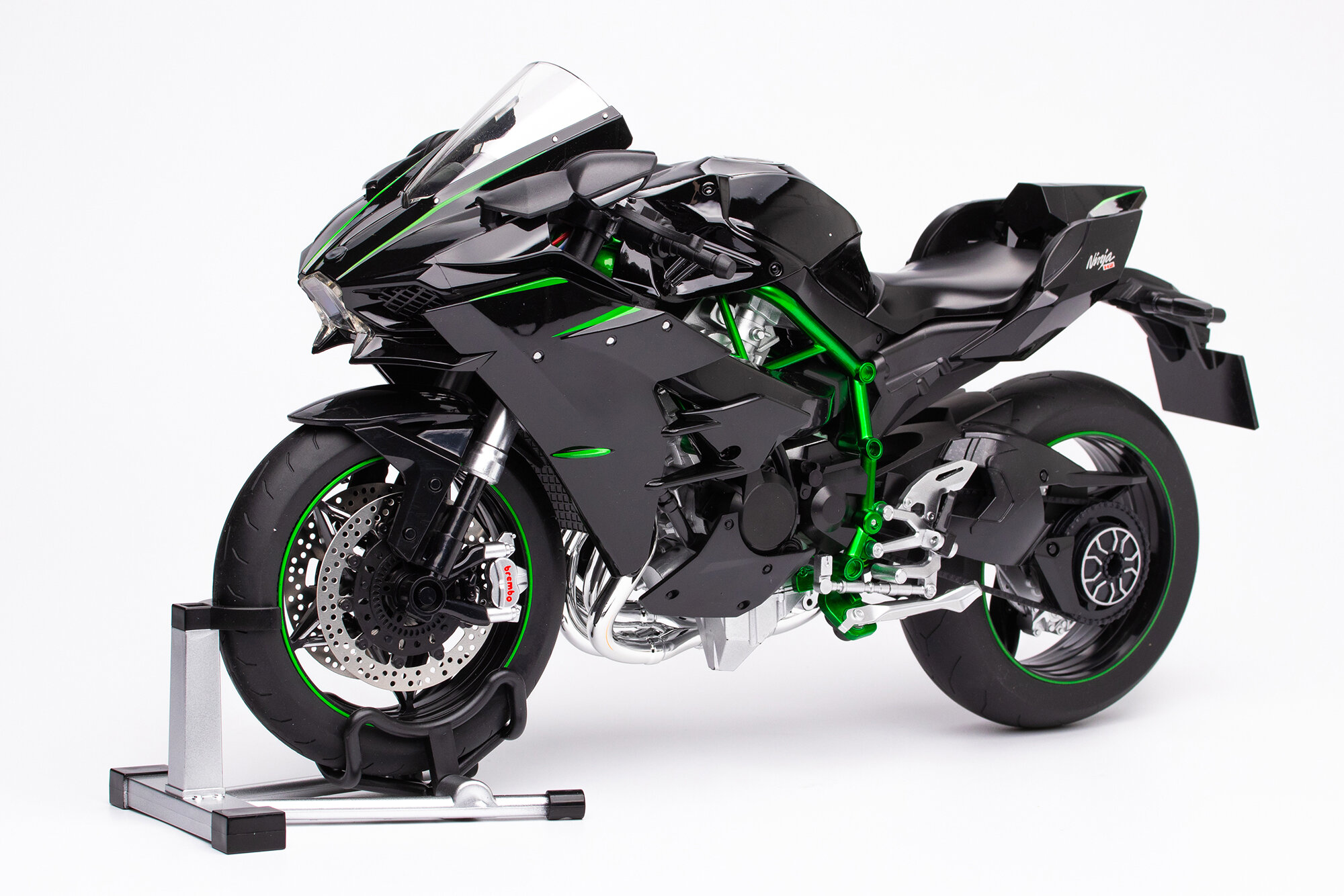 Модель коллекционная PAUDI Kawasaki ninja H2R 2022 gloss black / кавасаки ниндзя глянцевый черный (длина 32 см)