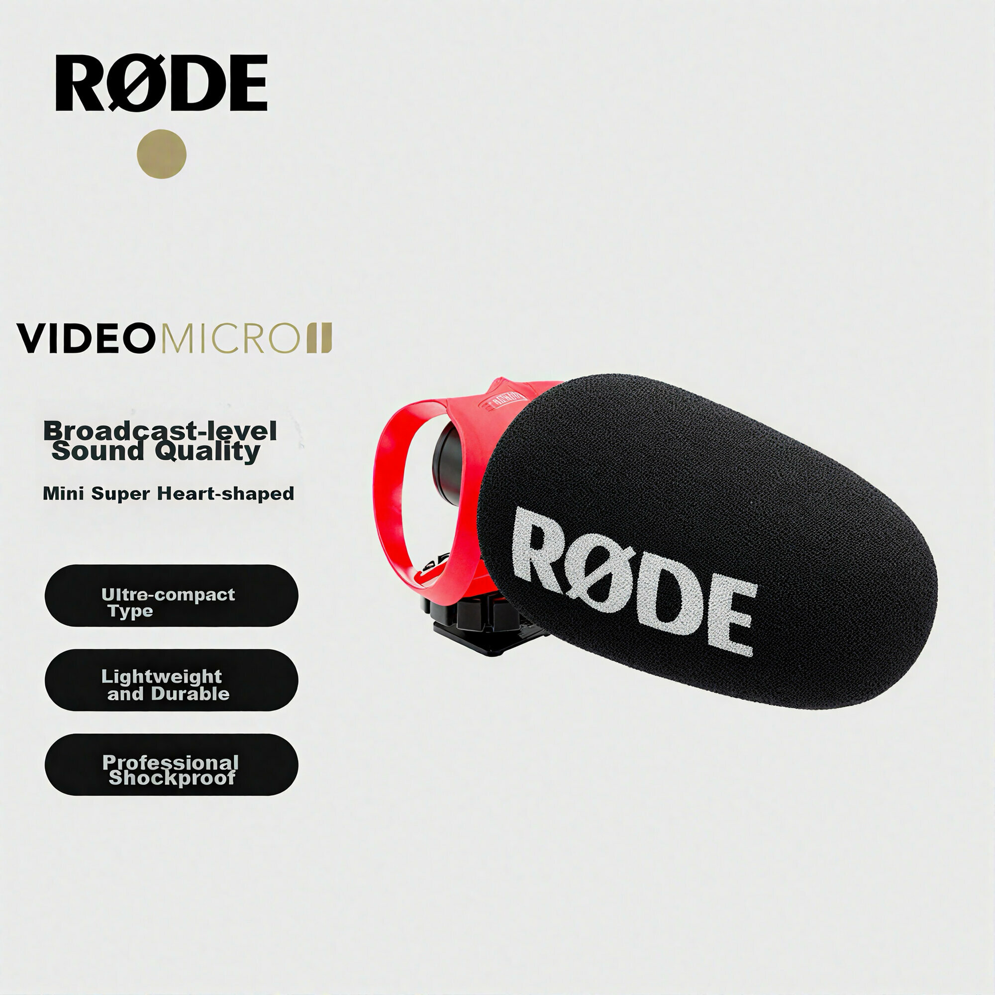 Микрофон RODE VideoMicro II, суперкардиоидная направленность, накамерный микрофон для зеркальных и беззеркальных камер