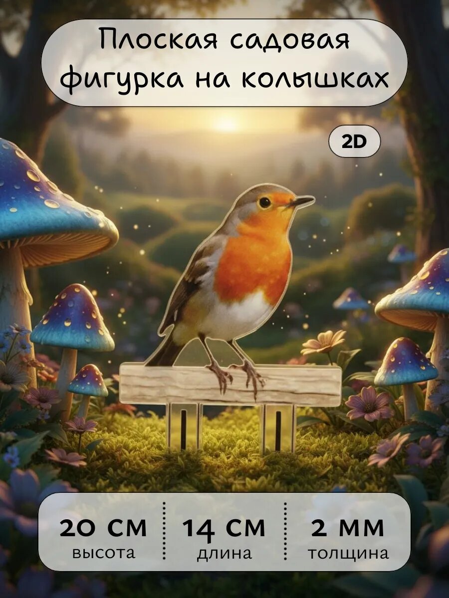 Плоская садовая фигурка на колышках