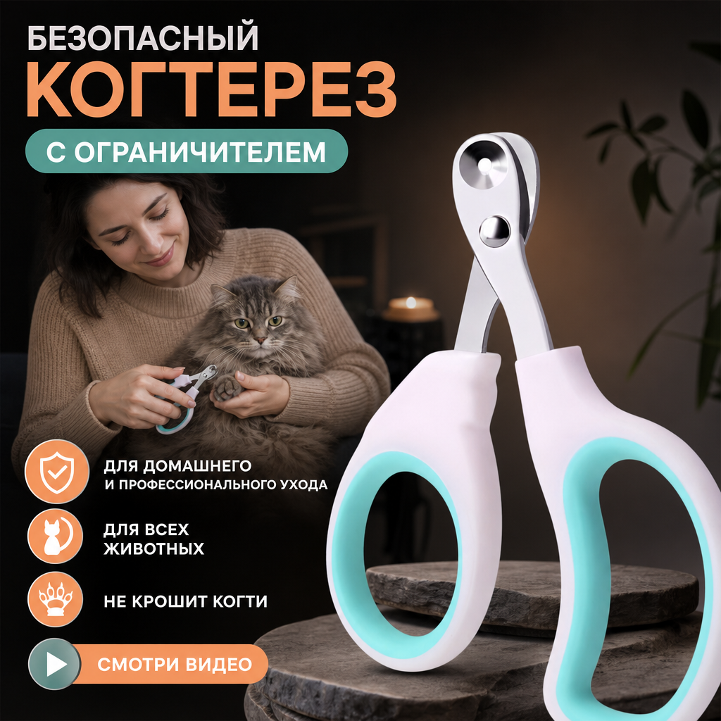 Когтерез для кошек и собак, безопасный, ограничитель безопасности