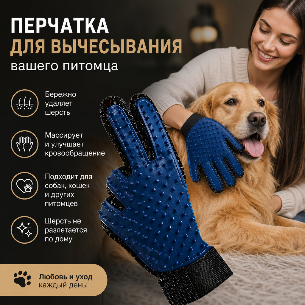 Щетка для купания и груминга питомцев, комфортный, удаление подшерстка, массажный эффект, для купания