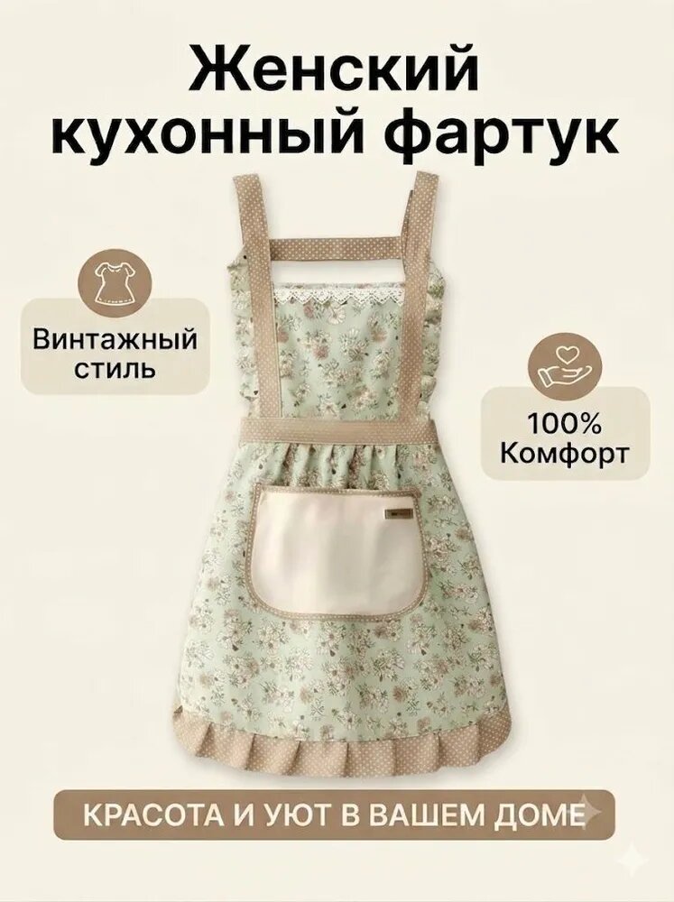 Фартук кухонный 1шт, Зелёный