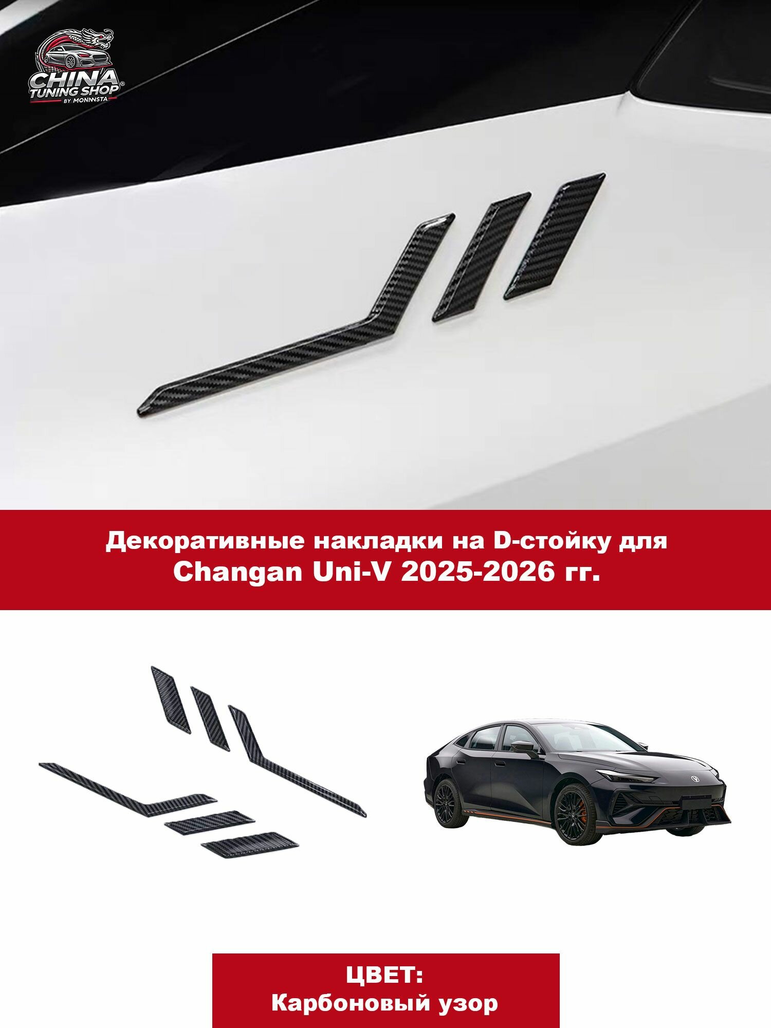 Декоративные накладки на задние крылья для Changan Uni-V