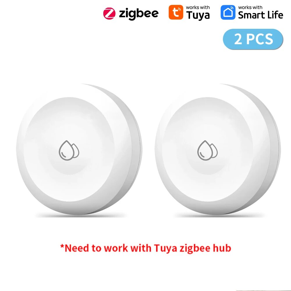 Детектор утечки воды Tuya Zigbee 2pcs