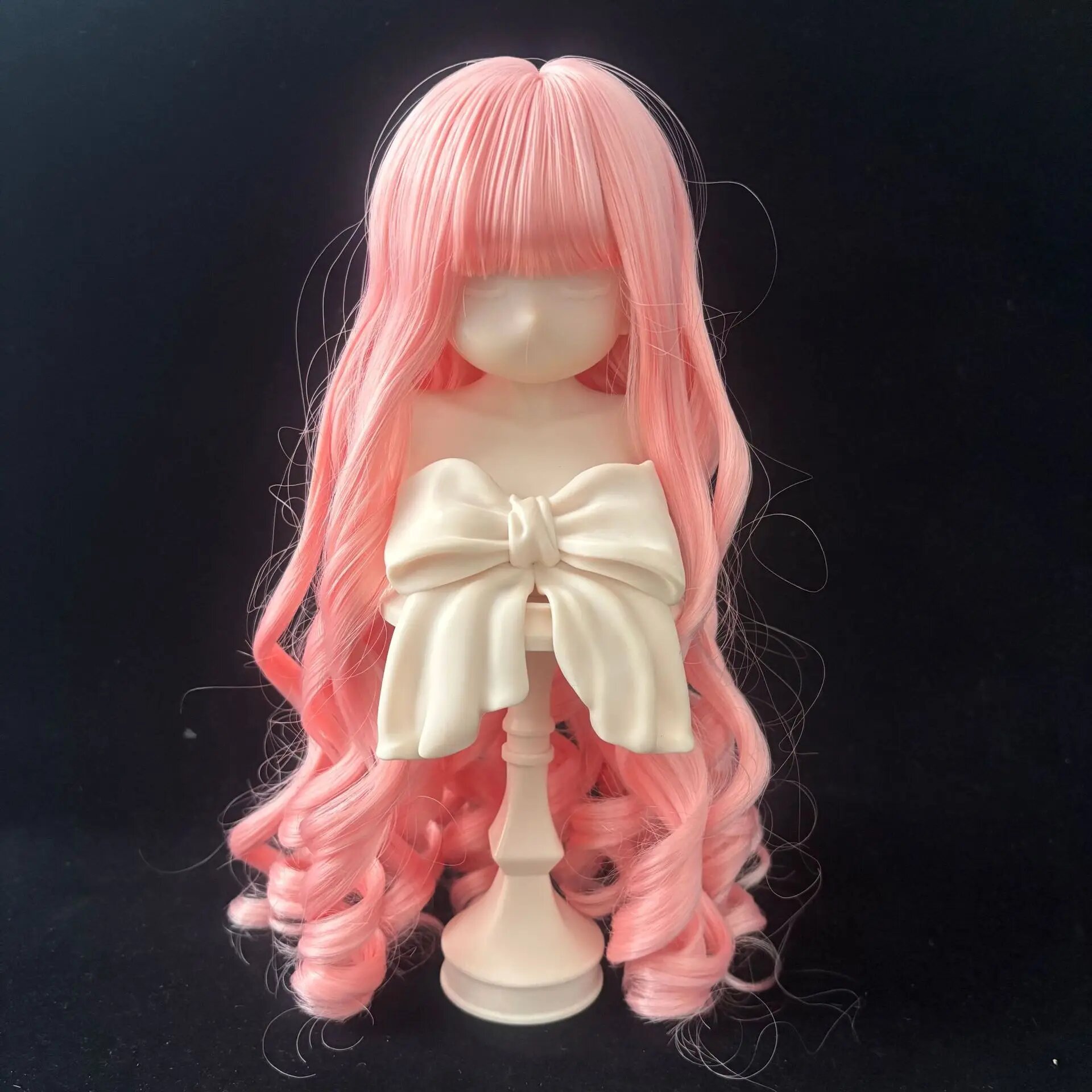 Розовый парик из шерсти для кукол BJD 1/3, 1/4, 1/6 doll wig, for 1 3 bjd doll