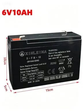 Аккумулятор XINLEINA 6V10AH/20hr-3-FM-10, аккумуляторная батарея для коляски