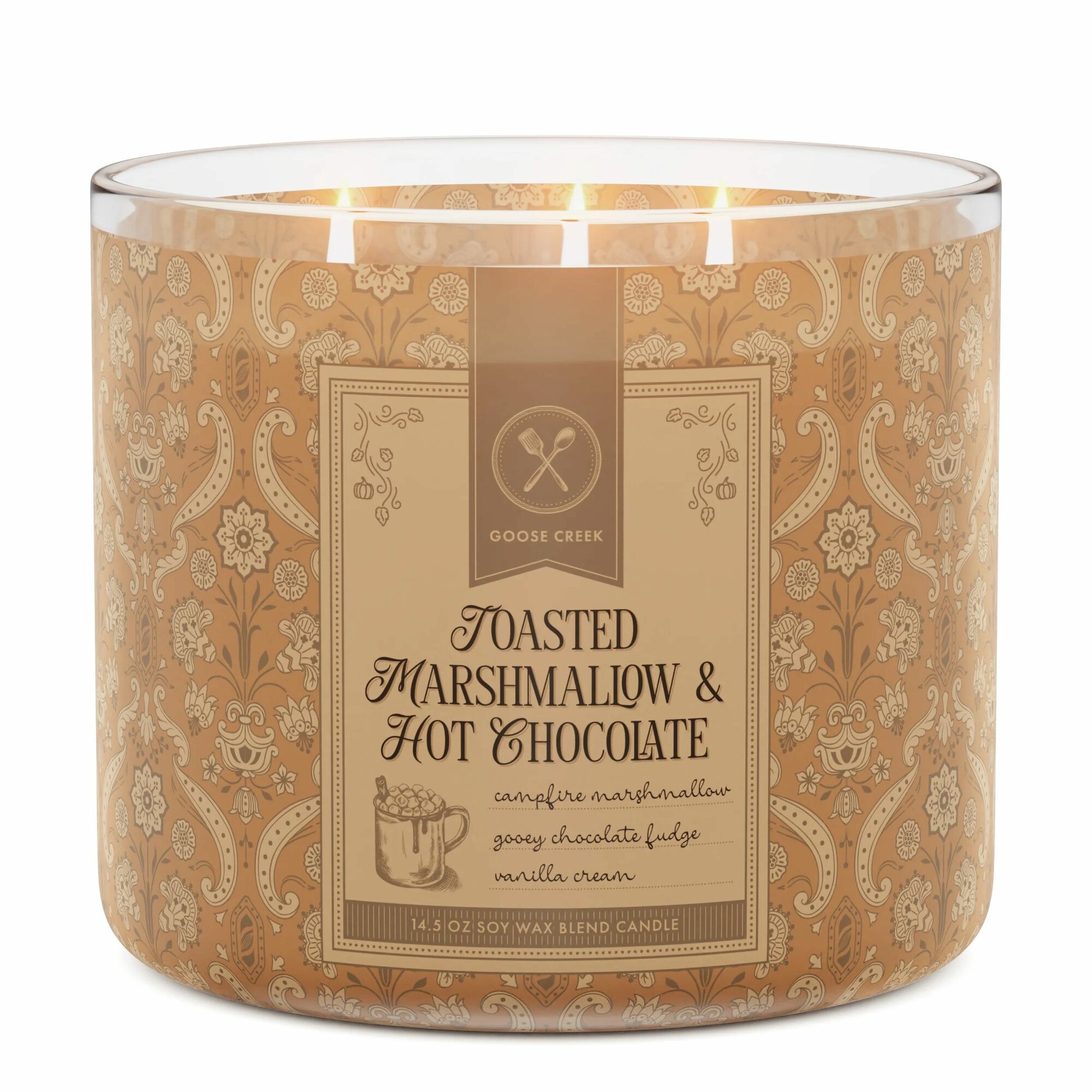 Goose Creek ароматическая свеча 3х фитильная Toasted Marshmallow & Hot Chocolate
