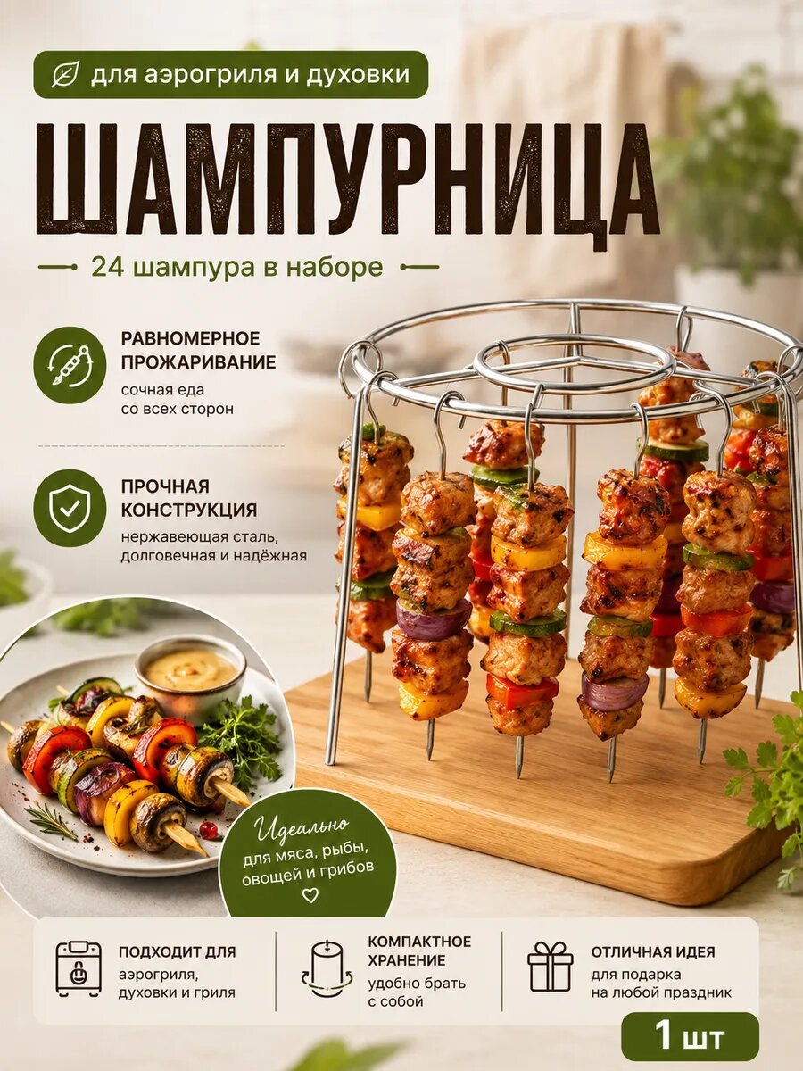 Шампурница 24 шампура для аэрогриля, фритюрниц и мультиварки