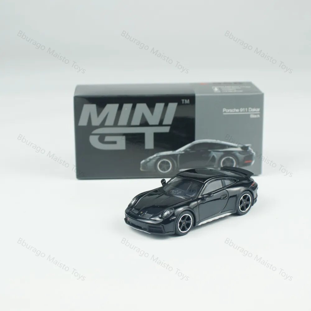 MINIGT 1:64 Porsche 911 Dakar Black отлитая под давлением модель гоночного автомобиля Игрушки