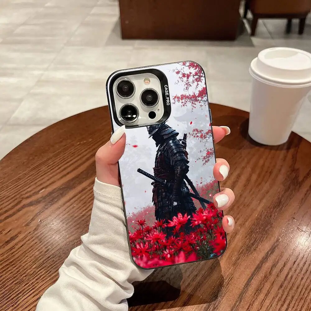 Чехол для телефона с аниме-самураем для iPhone 16 15 14 13 12 11 17 Pro Черный, z7, For iPhone 13