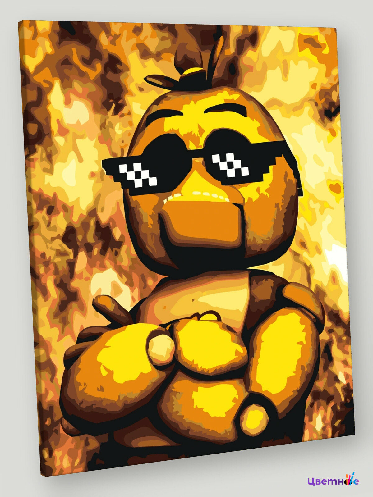Картина по номерам на холсте с подрамником "Фнаф Five nights at Freddy's Цыпа" Раскраска 40x50 см, Игра Животные Фэнтези