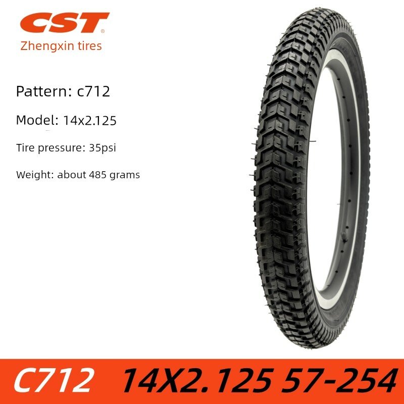 CST C712 14-дюймовая велосипедная шина внешняя камера для складных велосипедов, ширина 2.125 дюйма, прочная и