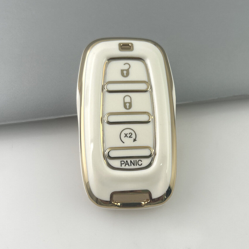 Ключевой чехол для автомобиля Chrysler VVDI XM38 4-кнопочный белый с золотым краем