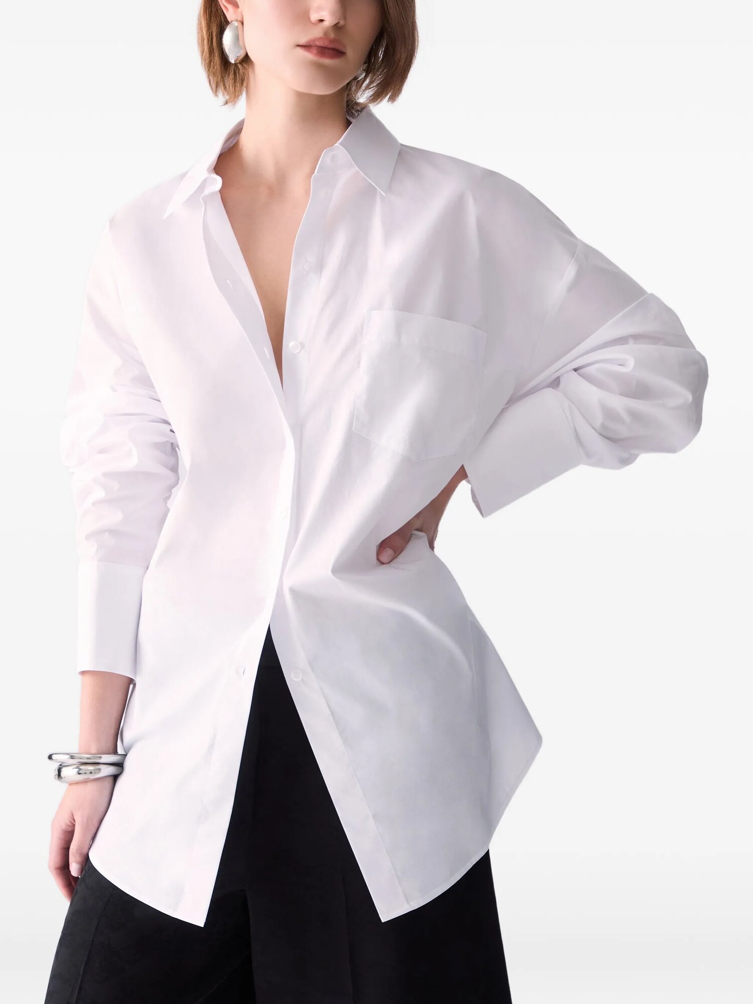 Рубашка LIU JO Poplin shirt, размер 48, бежевый/белый — фото 1