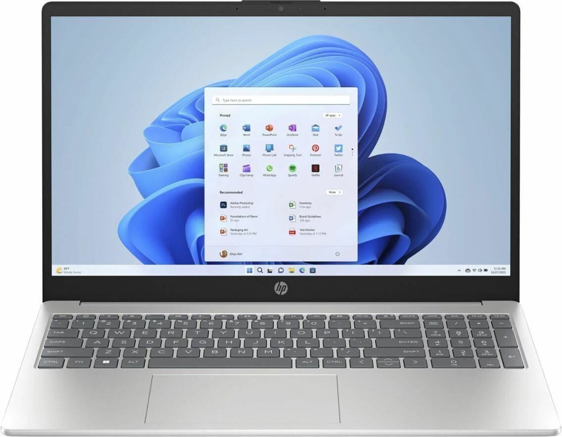 Ноутбук HP 15 15.6 AMD Ryzen 5-7520U 16/512Gb Silver
