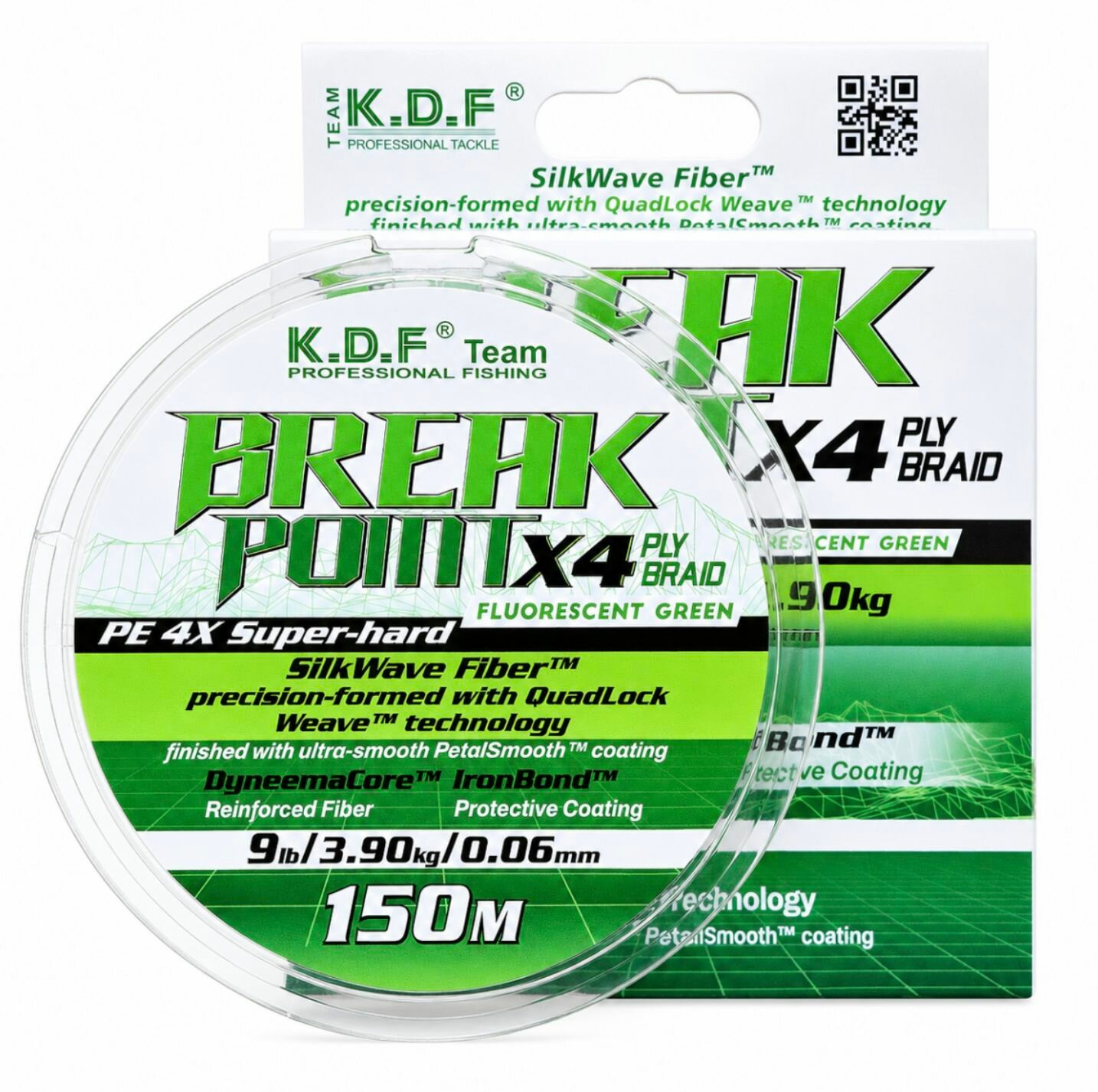 Плетеный шнур для лайтовой/ультралайтовой/форелевой ловли K.D.F Break Point X4 0,08 мм 150 м