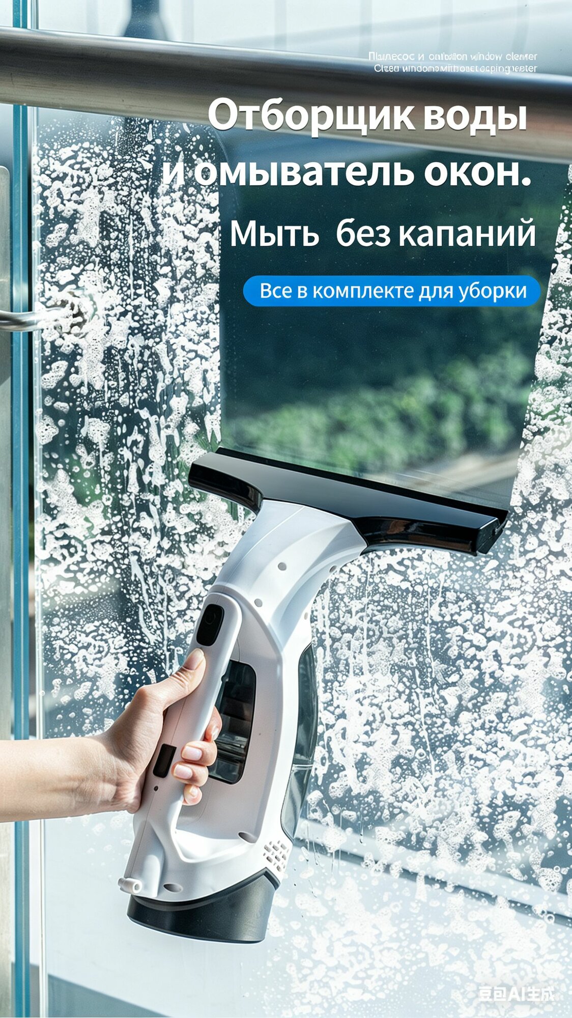 Стеклоочиститель аккумуляторный портативный Автоматический сбор грязной воды для окон и зеркал ручной сборник