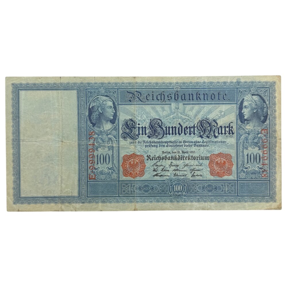 Германская империя (Германия) 100 марок 1910 г. (Красные печати) (Серия E)