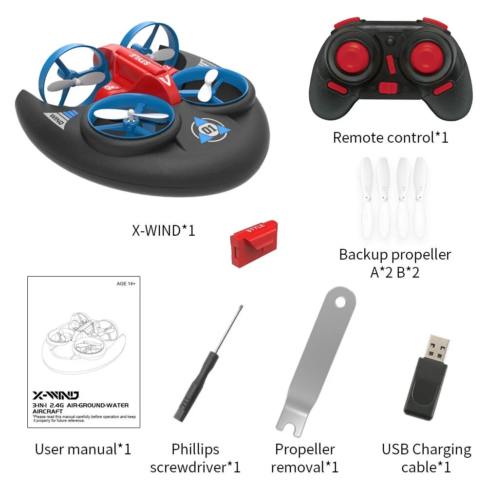 Радиоуправляемый дрон X-WIND H101 red