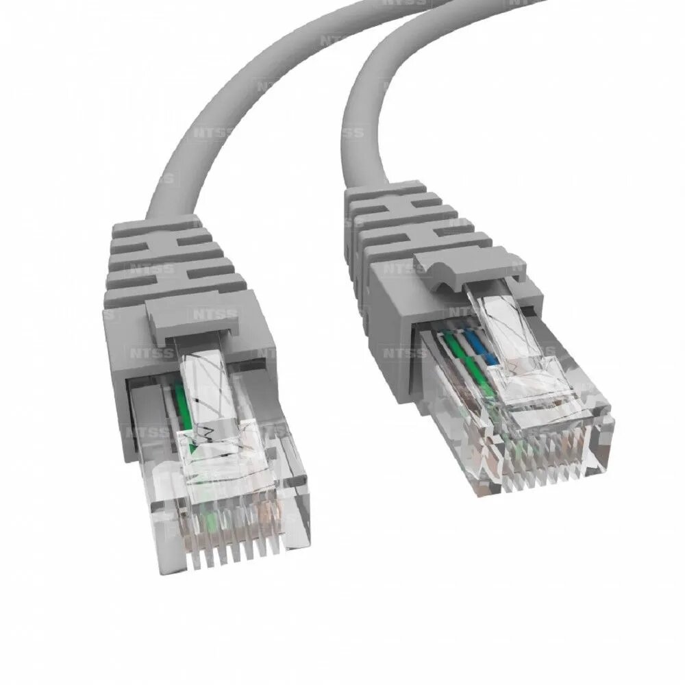 Патч корд NTSS PREMIUM 2xRJ45/8P8C, T568B UTP CAT5e LSZH 5 метров, серый