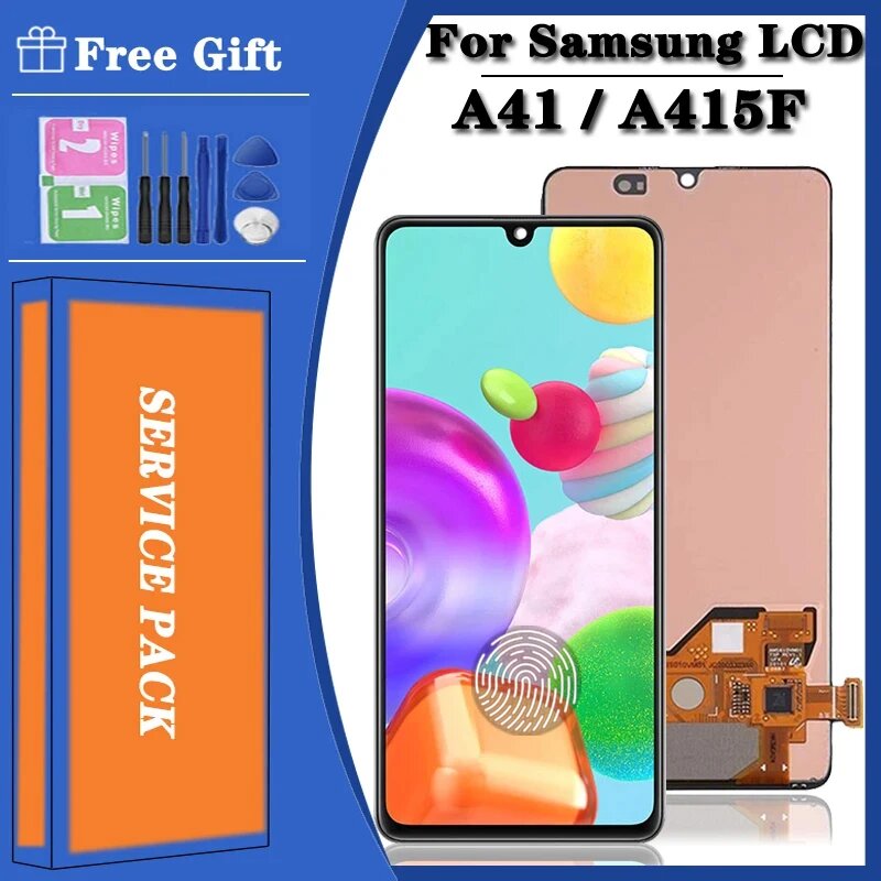 ЖК-дисплей для Samsung A41/A415/A415F/A415F/DS, дисплей с сенсорным экраном и Black NO Frame