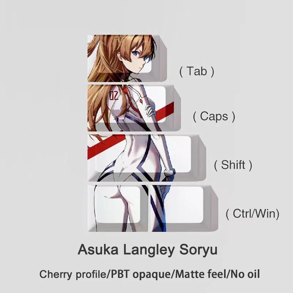 Keycaps Genshin Impact Elaina Cherry Profile PBT Asuka Langley Soryu1