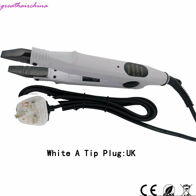 JIKAI Белый профессиональный утюг для наращивания волос White TIP A UK Plug