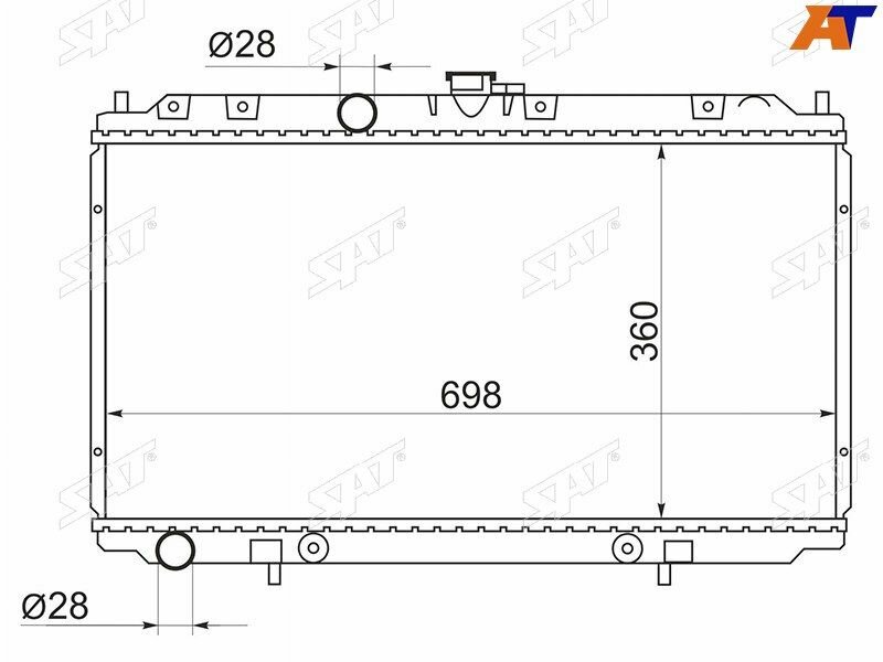 . SAT Радиатор охлаждения двигателя для Nissan Primera 01-08 / Bluebird Sylphy 00-05