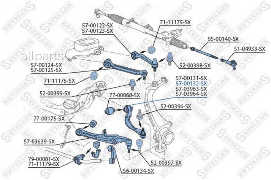 STELLOX 57-00132-SX Рычаг задний нижний правый