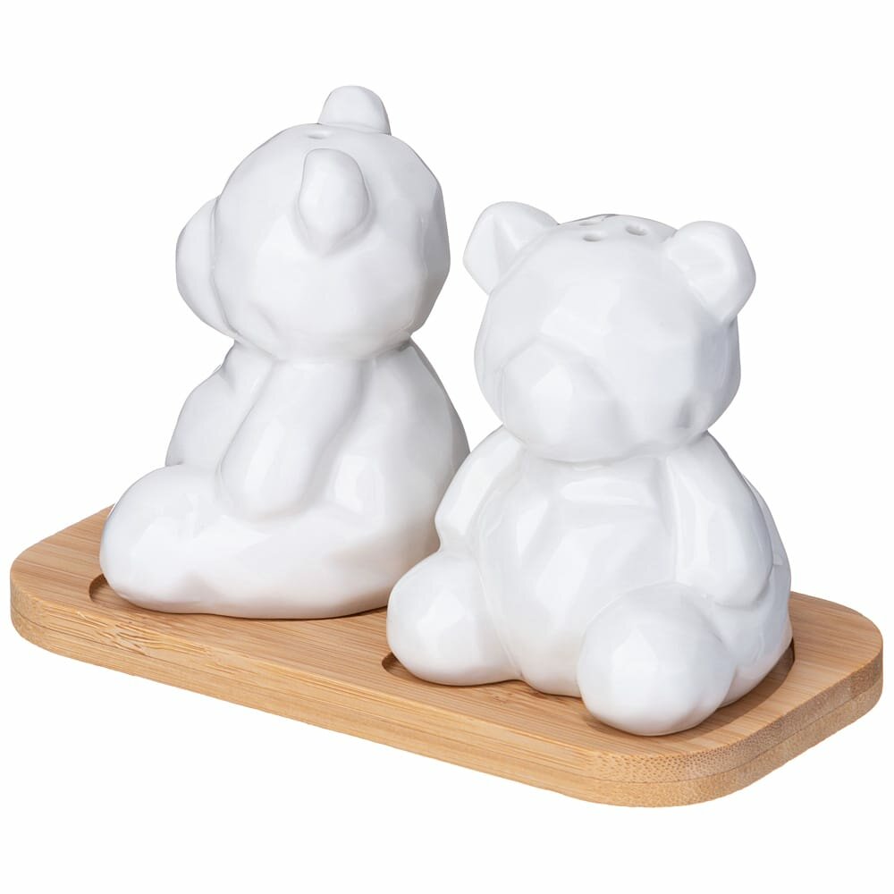 Набор для специй lefard native 2 пр. В форме медвежат на дерев. подставке KSG-587-191