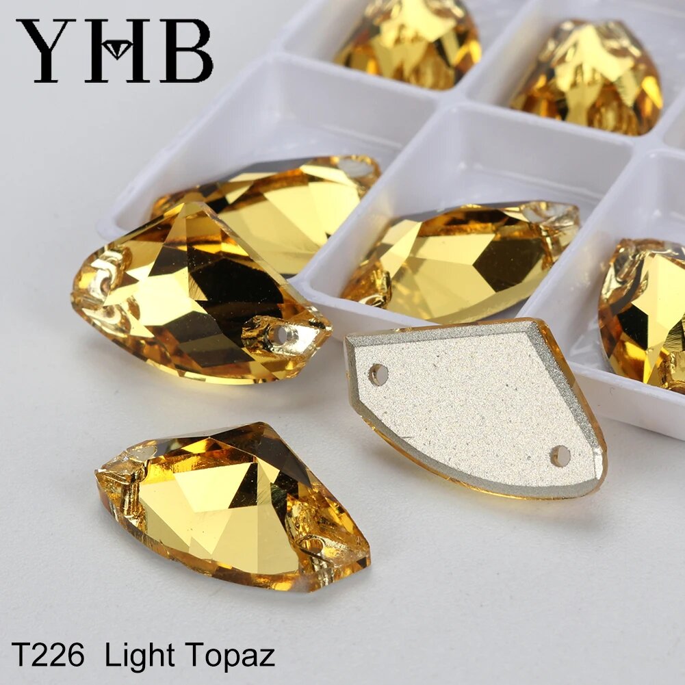 Стразы YHB Light Topaz, 12-19 мм, 24шт
