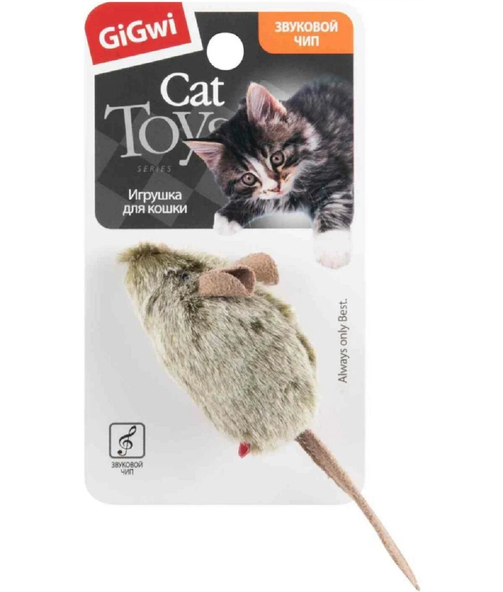 GiGwi 75101 Игрушка для кошек Мышка с музыкальным механизмом