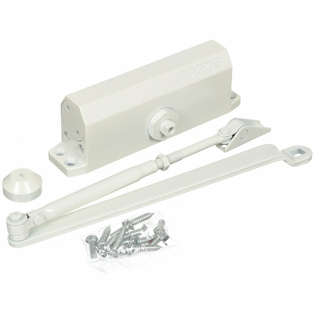 Доводчик дверной Apecs, DC-20.4/1050/100-A1-W, -30°C + 60 °C, 100 кг, белый