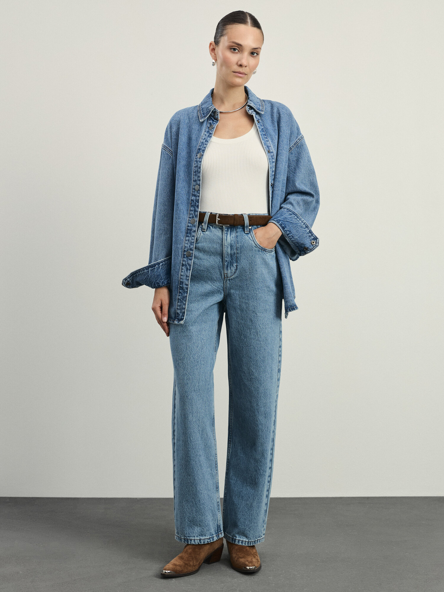 Джинсы багги 