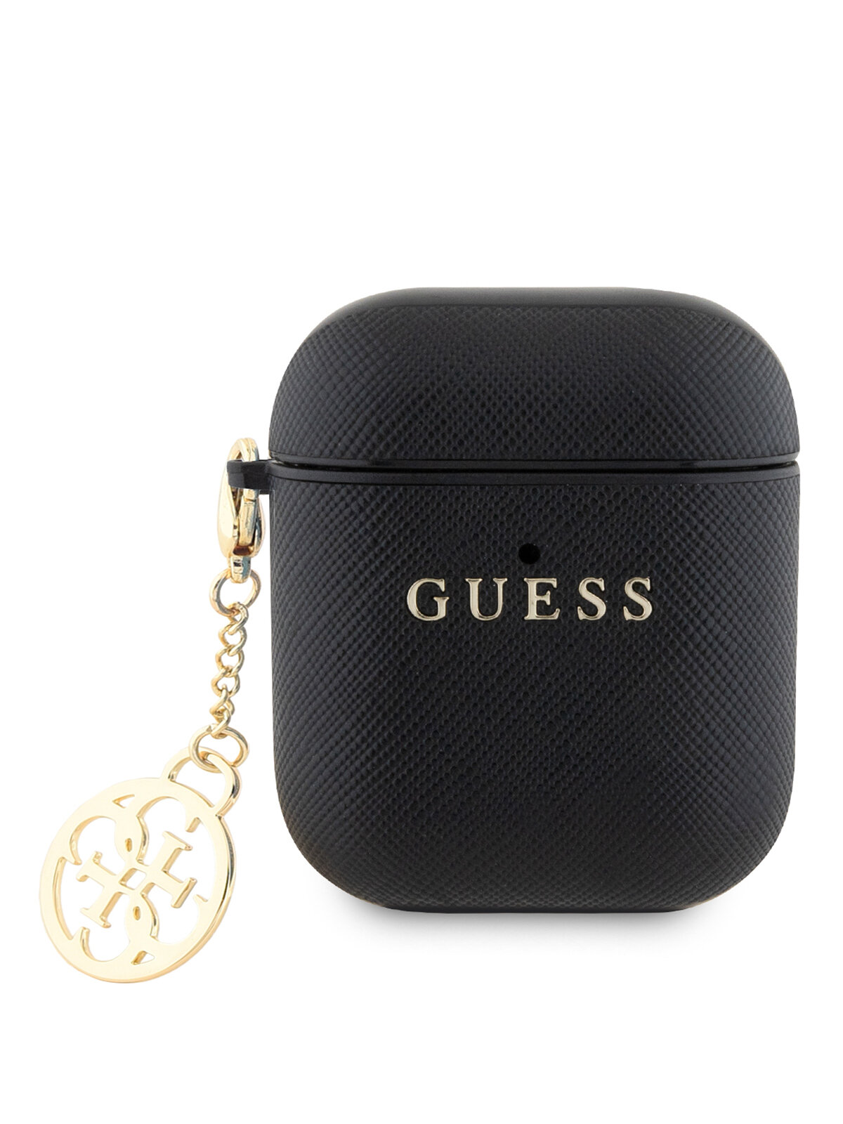 Guess для Airpods 1/2 чехол PU Saffiano with Charm Black