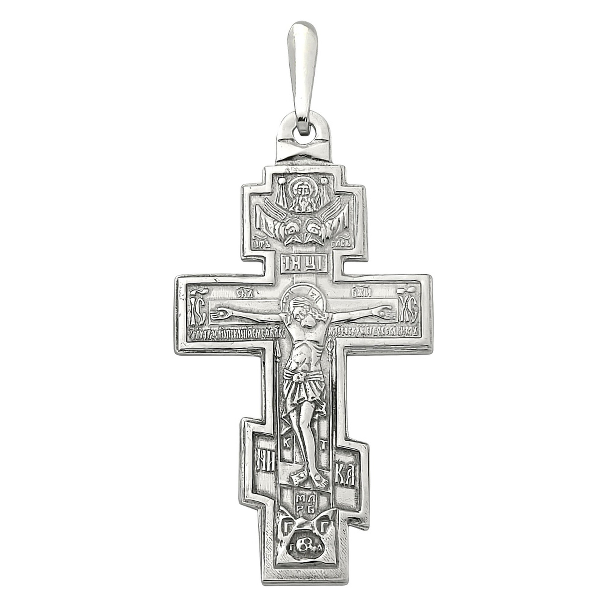 Крестик, серебро, 925 проба, чернение