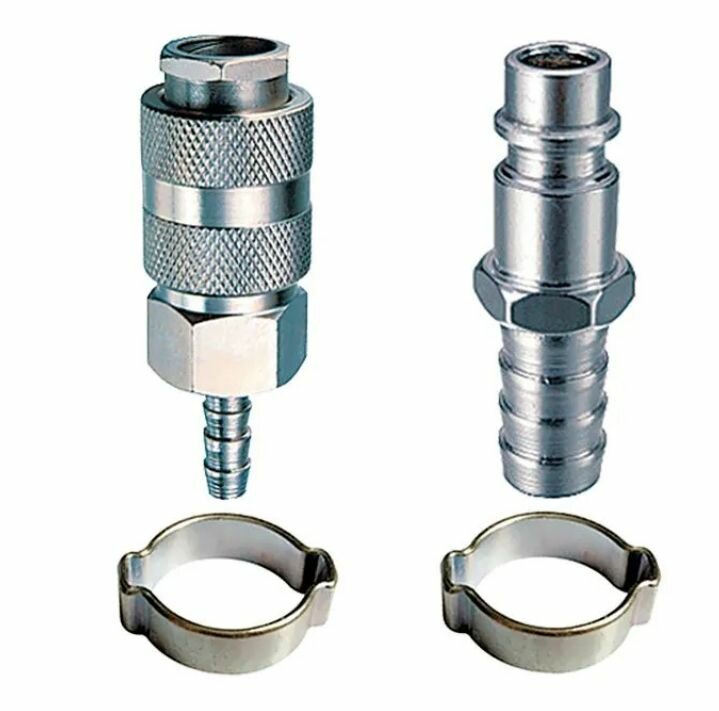 Набор Fubag разъемное соединение рапид елочка 6мм муфта, штуцер,2 обжимных кольца 180420B