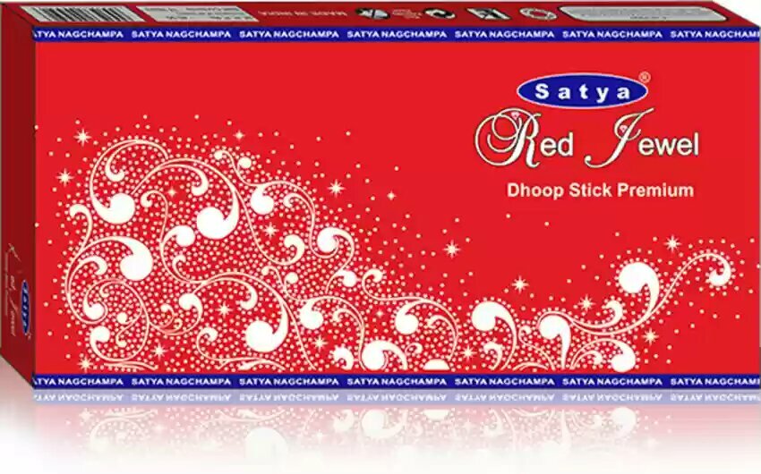 RED JEWEL Dhoop Sticks Premium, Satya (красная драгоценность безосновные благовония, Сатья), уп. 20 палочек.