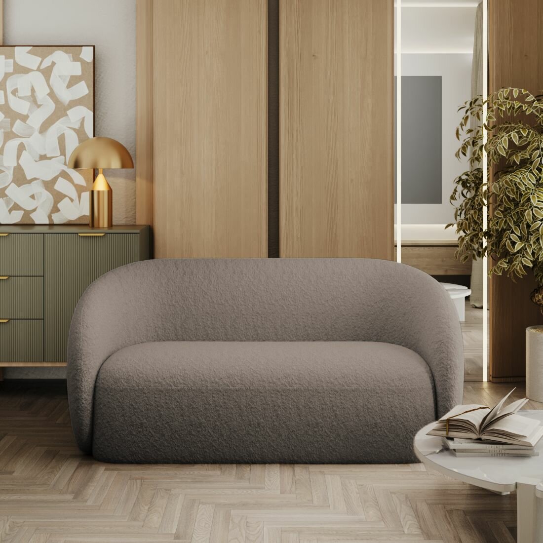 Диван в современном стиле ZAFFIRO прямой 210 см BRAVO ARBEN цвет COCOA