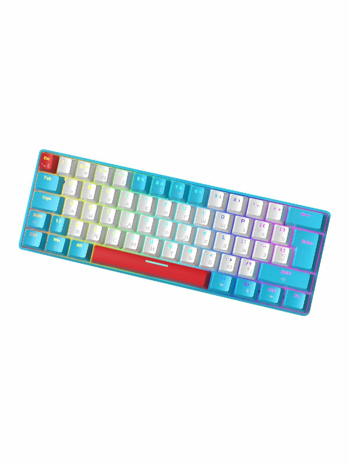 T60 Russian Mechanical Gaming Keyboard Type-C Wired Russian Keyboard Luminous Laptop Desktop Keyboard for Tablet