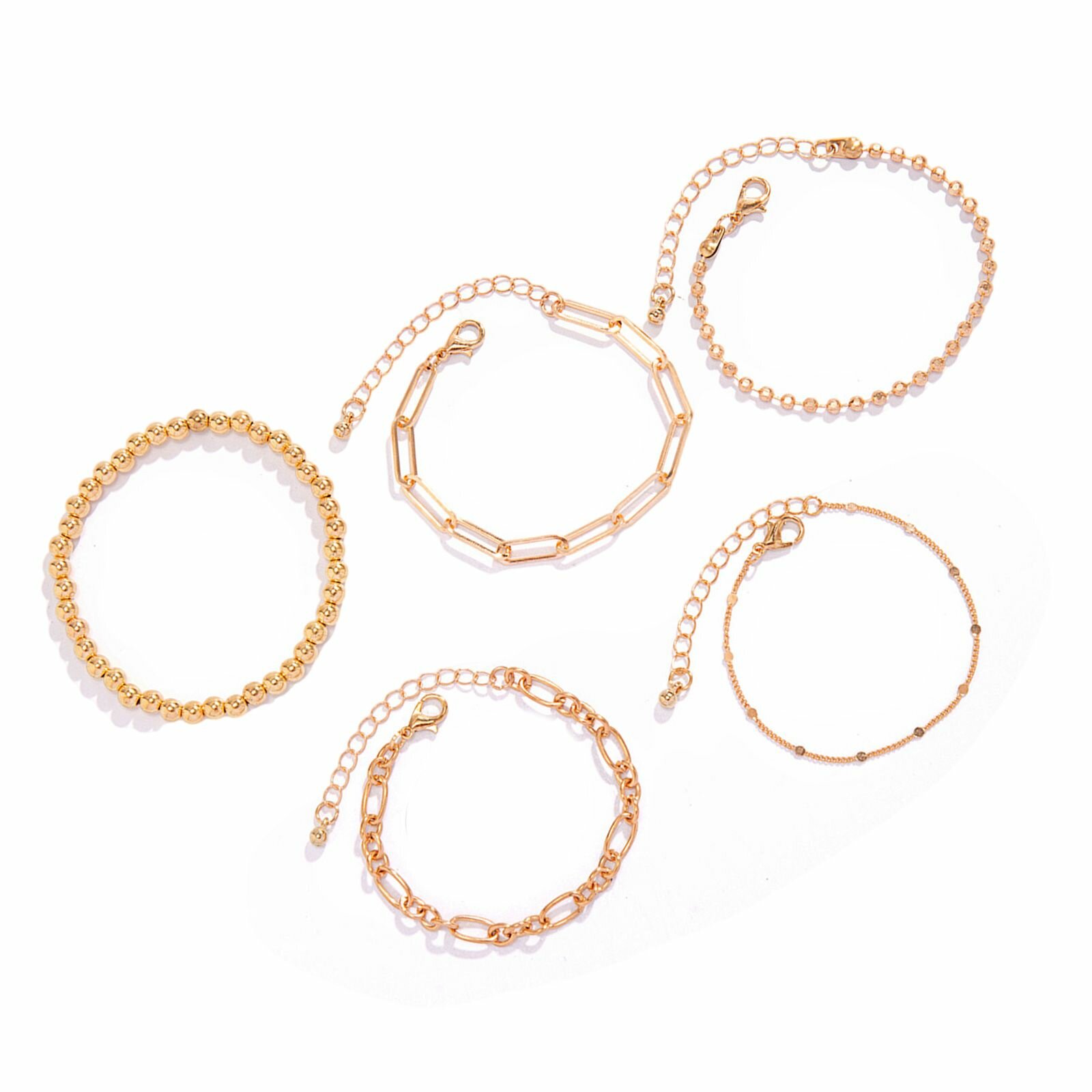 5 металлических бисерных браслетов регулируемая длина серебро и золото аксессуары