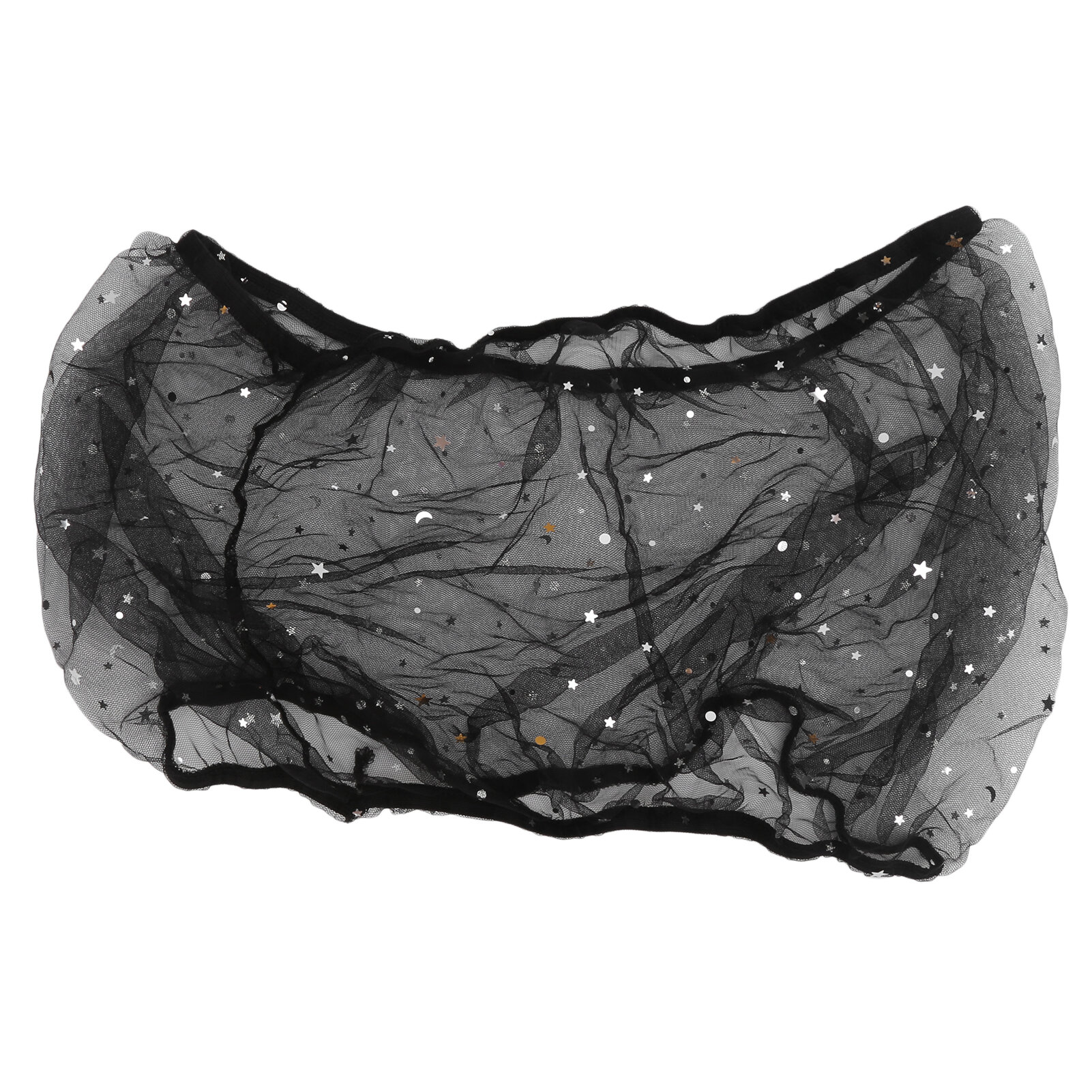 Birdcage Mesh DustProof Birdcage Accessories Cage Covers with Star and Moon Decor(Black )