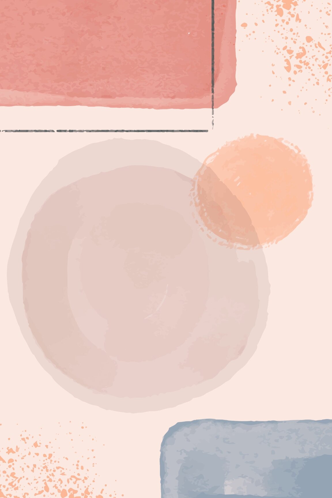 Постер / Плакат / Картина Композиция с голубым, розовым и смурым 50х70 см в подарочном тубусе