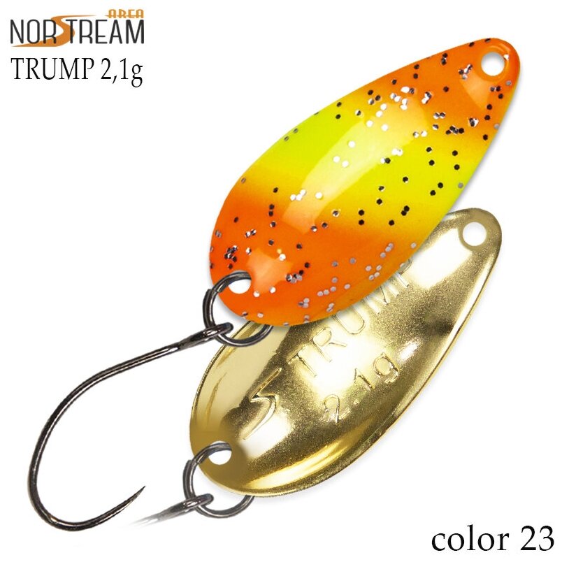 Блесна колеблющаяся для рыбалки на форель, щуку, окуня/ колебалка для зимней и летней ловли хищных рыб. Norstream TRUMP 2,1 г код цв. 23