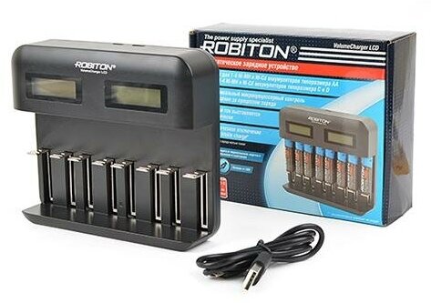 ЗУ для Ni-Mh/Ni-Cd аккумуляторов Robiton VolumeCharger LCD (1-8xAA/AAA, 1-4xC/D) , 1шт.