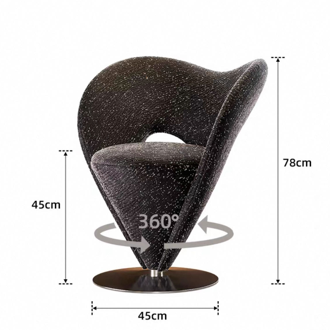 Интерьерное поворотное кресло Giumarra (черный с белыми точками)