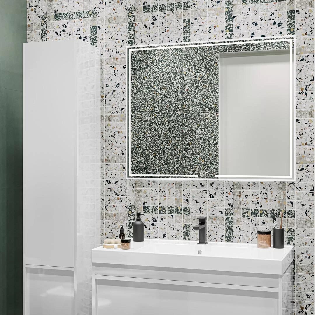 Зеркало KERAMA MARAZZI MIO прямоугольное с диммером, 120 см, белое, MIO. mi.120 WHT