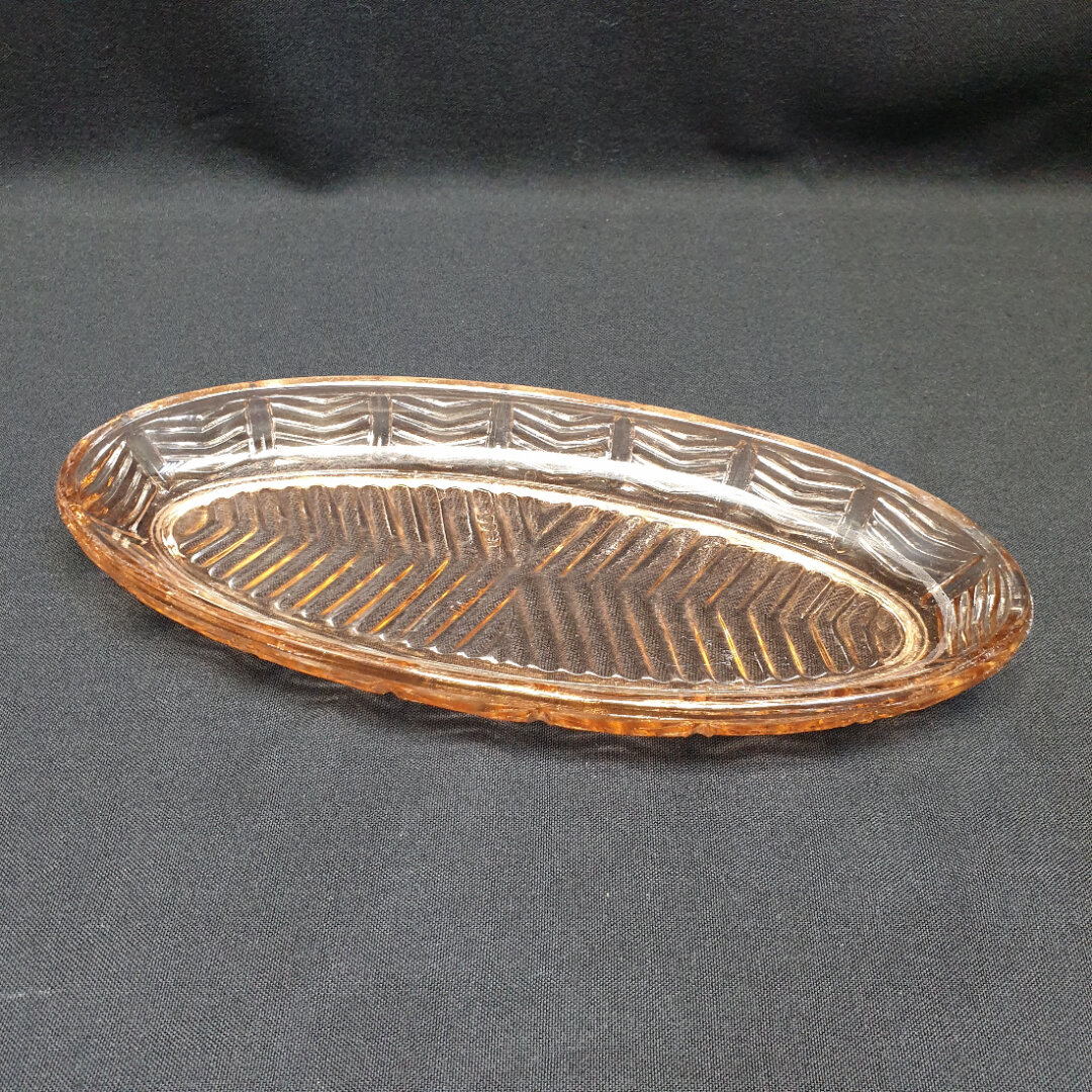 Селёдочница "Геометрия", цветное карамельное стекло, винтаж, СССР