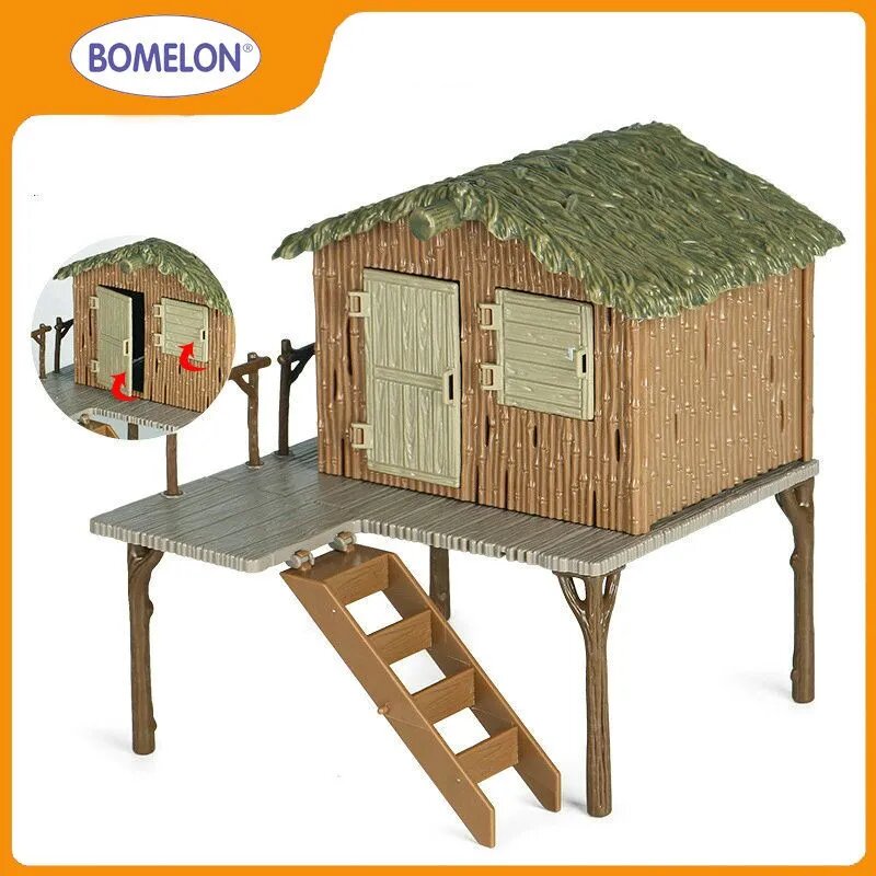 Пластиковая фигурка Дом на сваях, съемный, игрушки на ферме для девочек и мальчиков