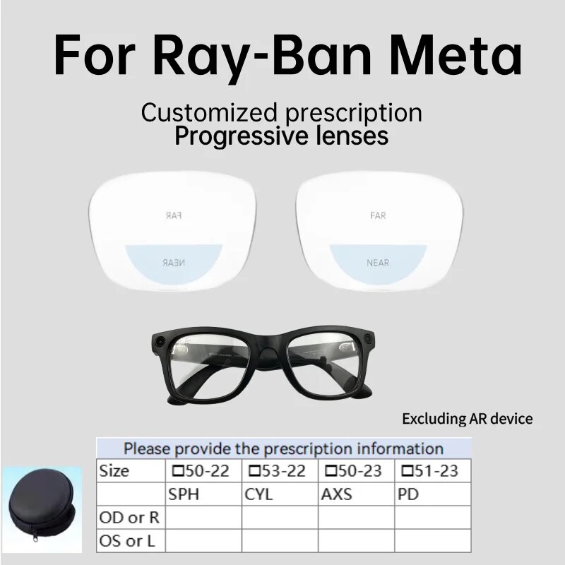 Линзы прогрессивные для Ray-Ban Meta Wayfarer